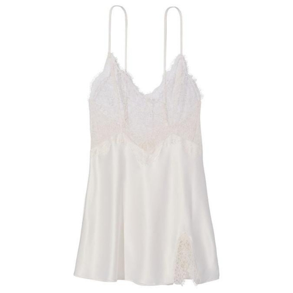 Victoria's Secret | Intimates & Sleepwear | New Vs Lace Top Satin Slip ...